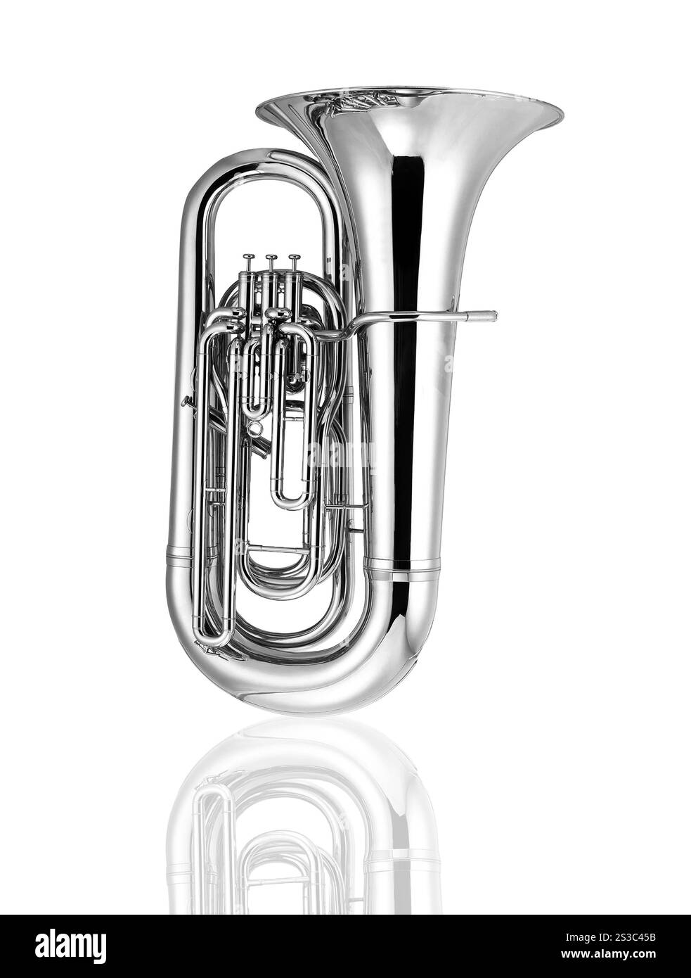 silver tuba isolated on white background Stock Photo - Alamy