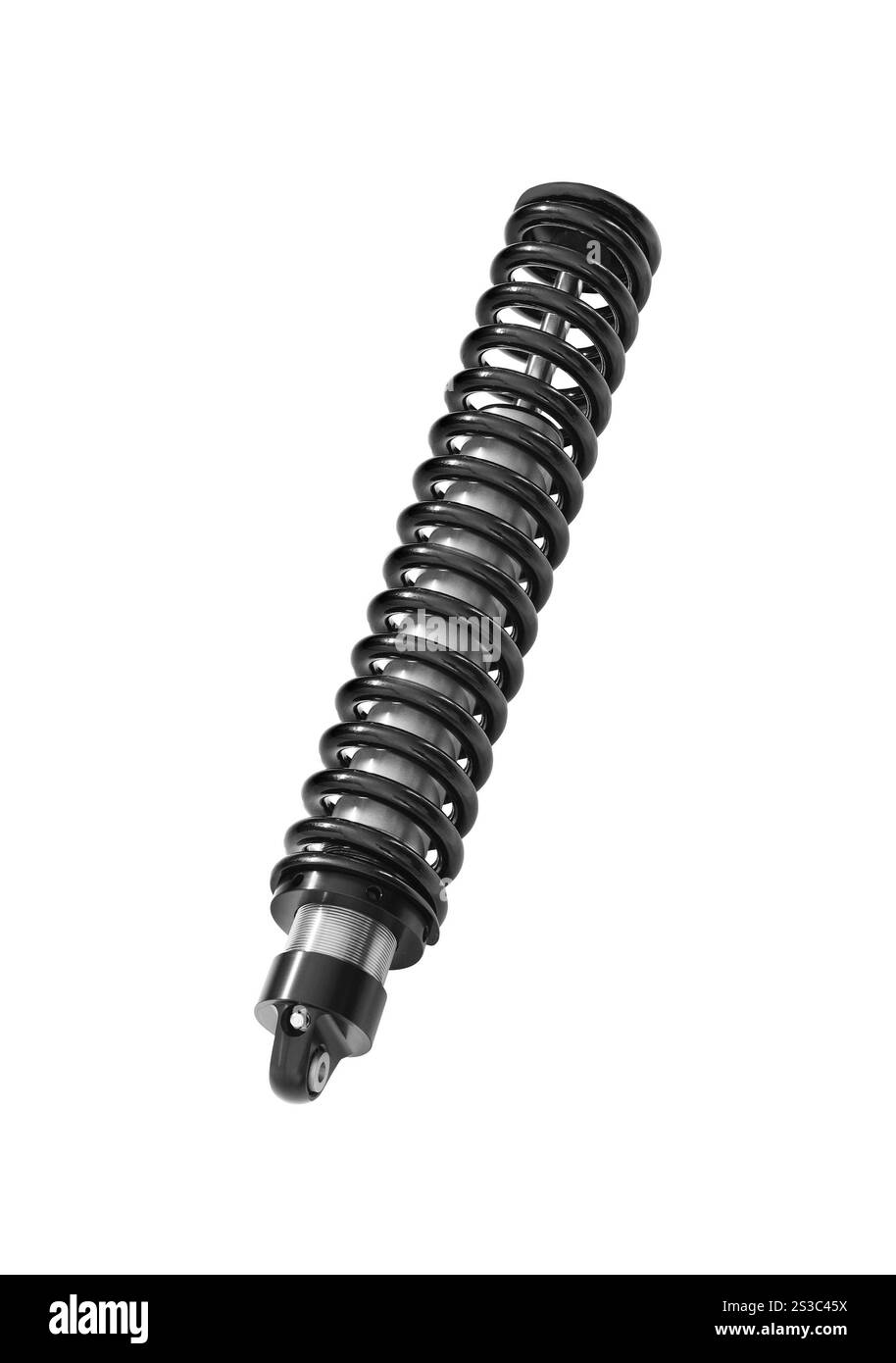 black shock absorber isolated on white background. black shock absorber ...