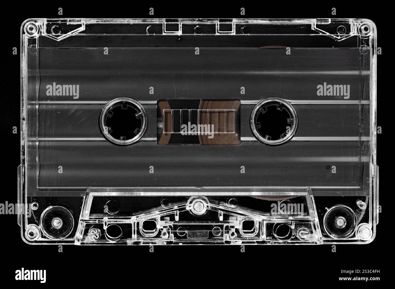 Blank Vintage audio cassette isolated on black background. Template ...