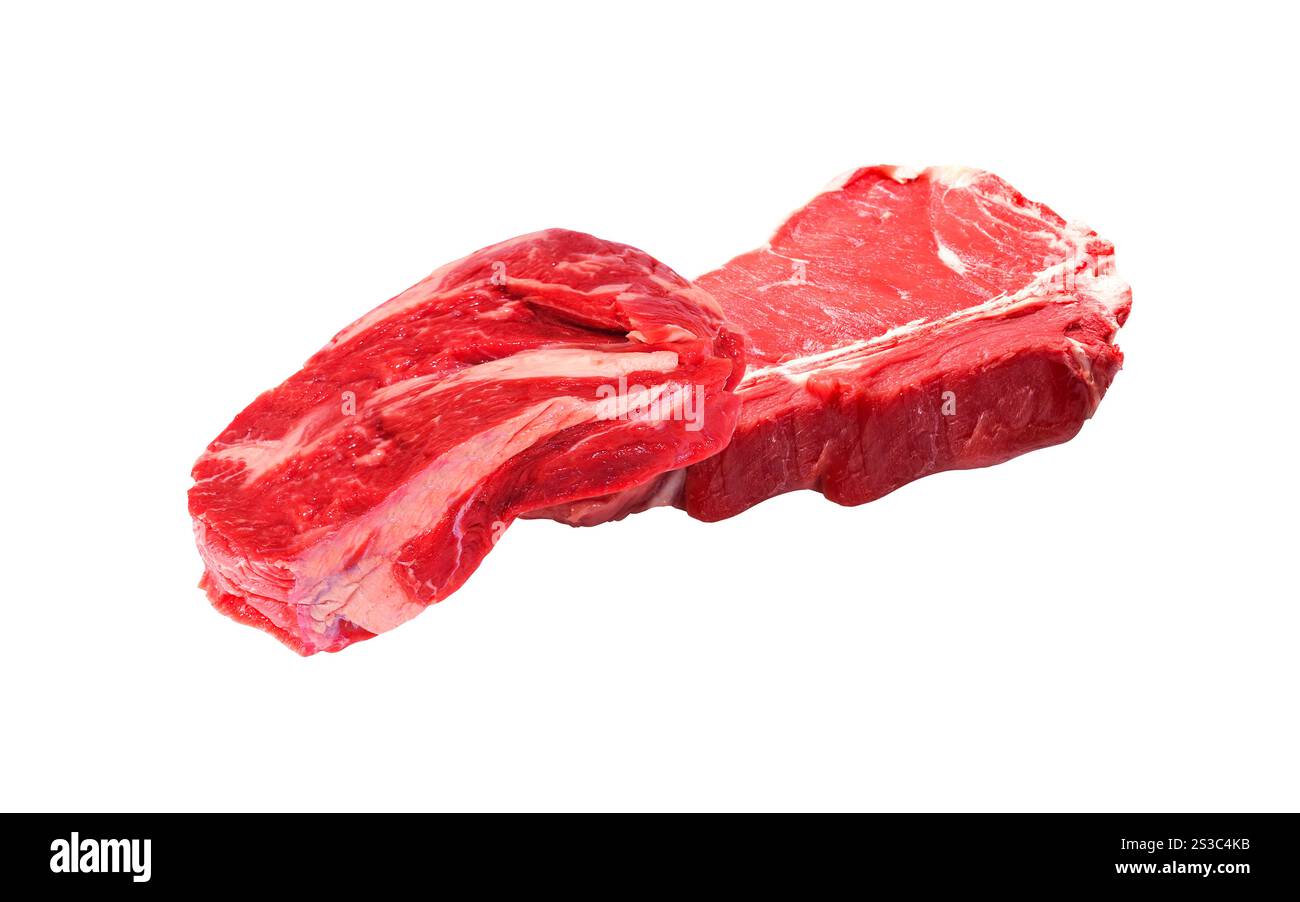 raw meats isolated on white background Stock Photo - Alamy