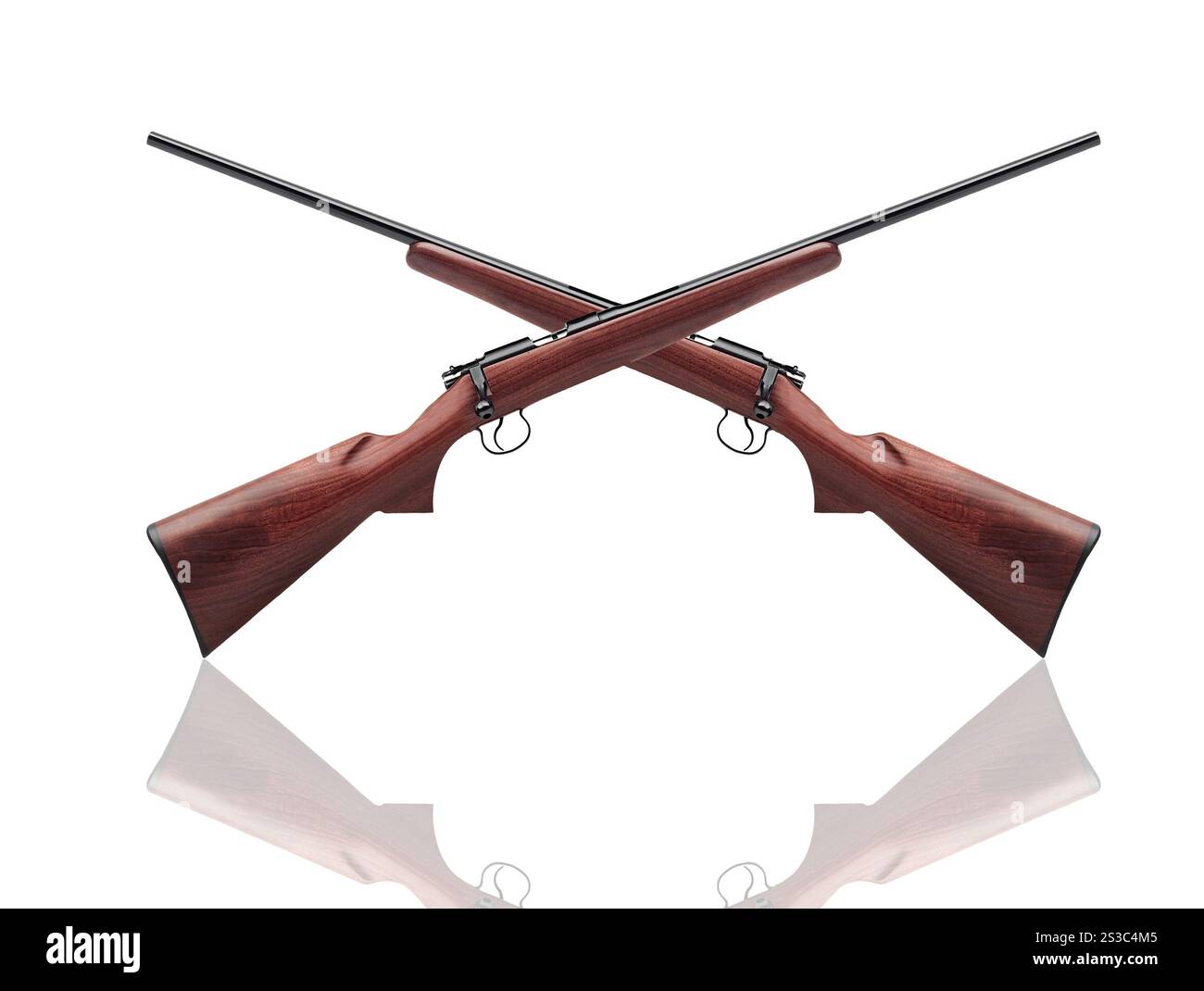 crossed rifles isolated on white background. crossed rifles isolated on ...