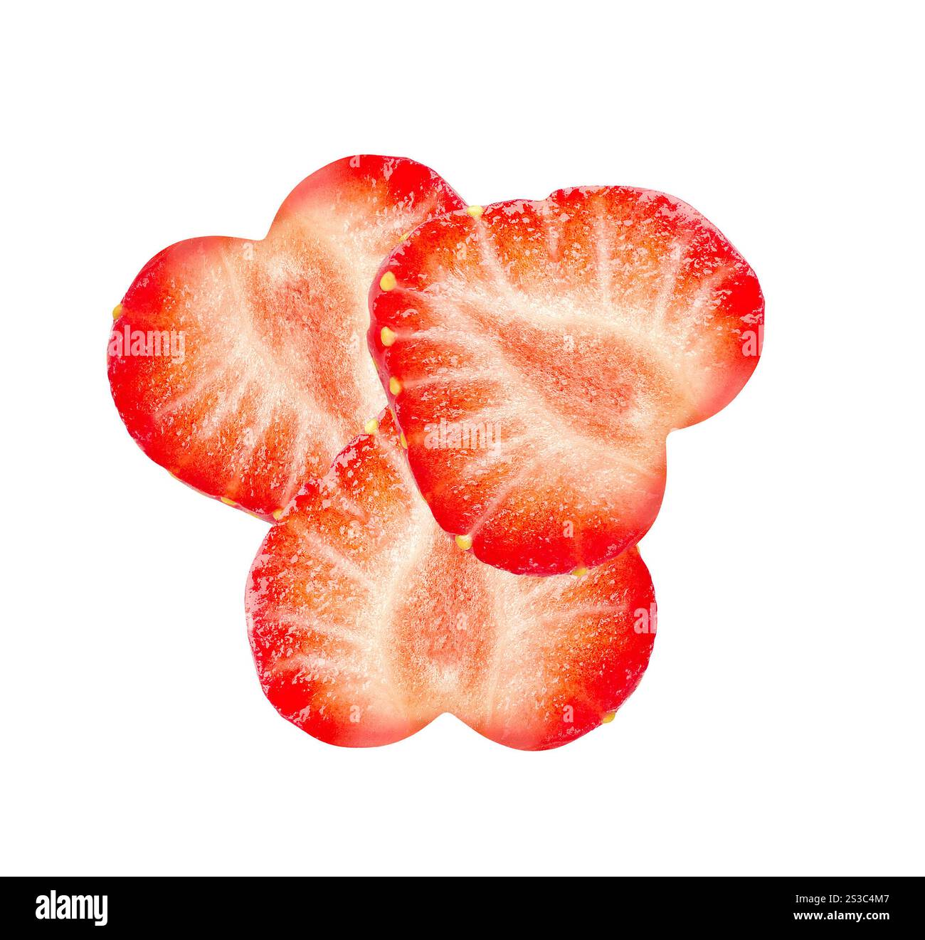 Cut strawberry isolated on white background Stock Photo - Alamy