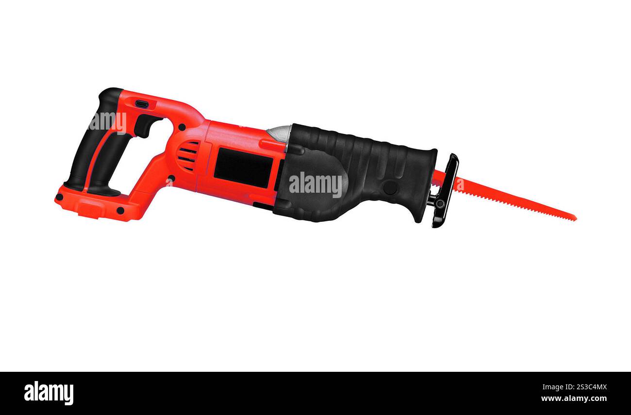 Reciprocating saw isolated on white background Stock Photo - Alamy