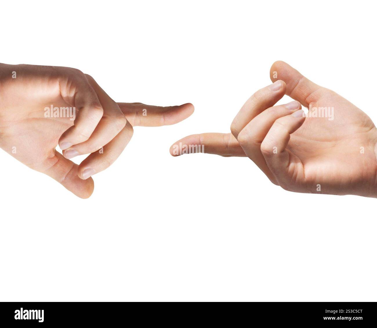 Touching fingers isolated on white background. Touching fingers ...