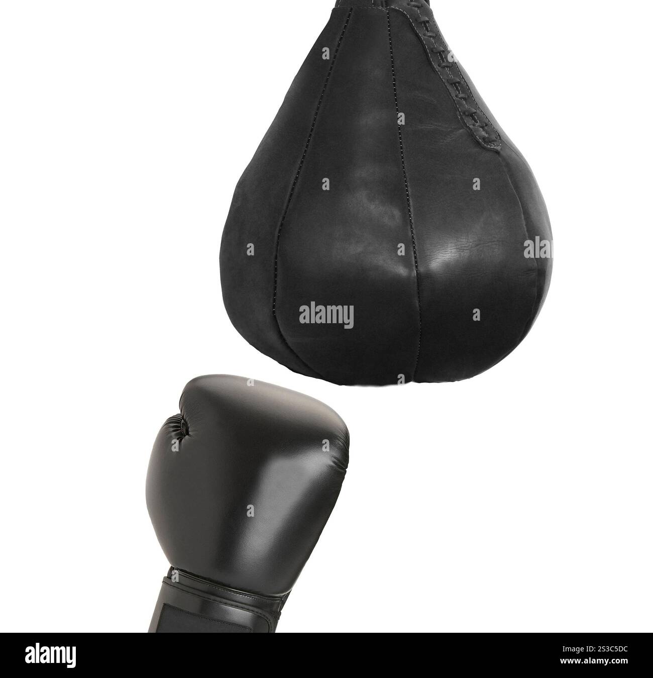 Boxing glove and a punching bag isolated on white background. Boxing ...