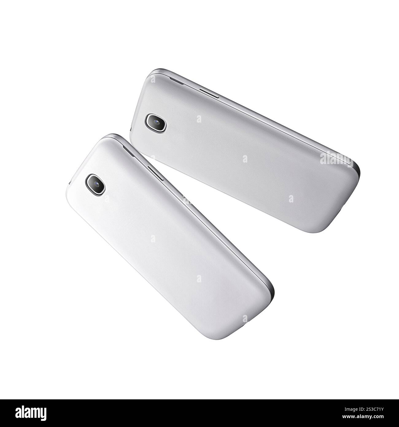 Two modern screen smartphones Cut Out Stock Images & Pictures - Alamy