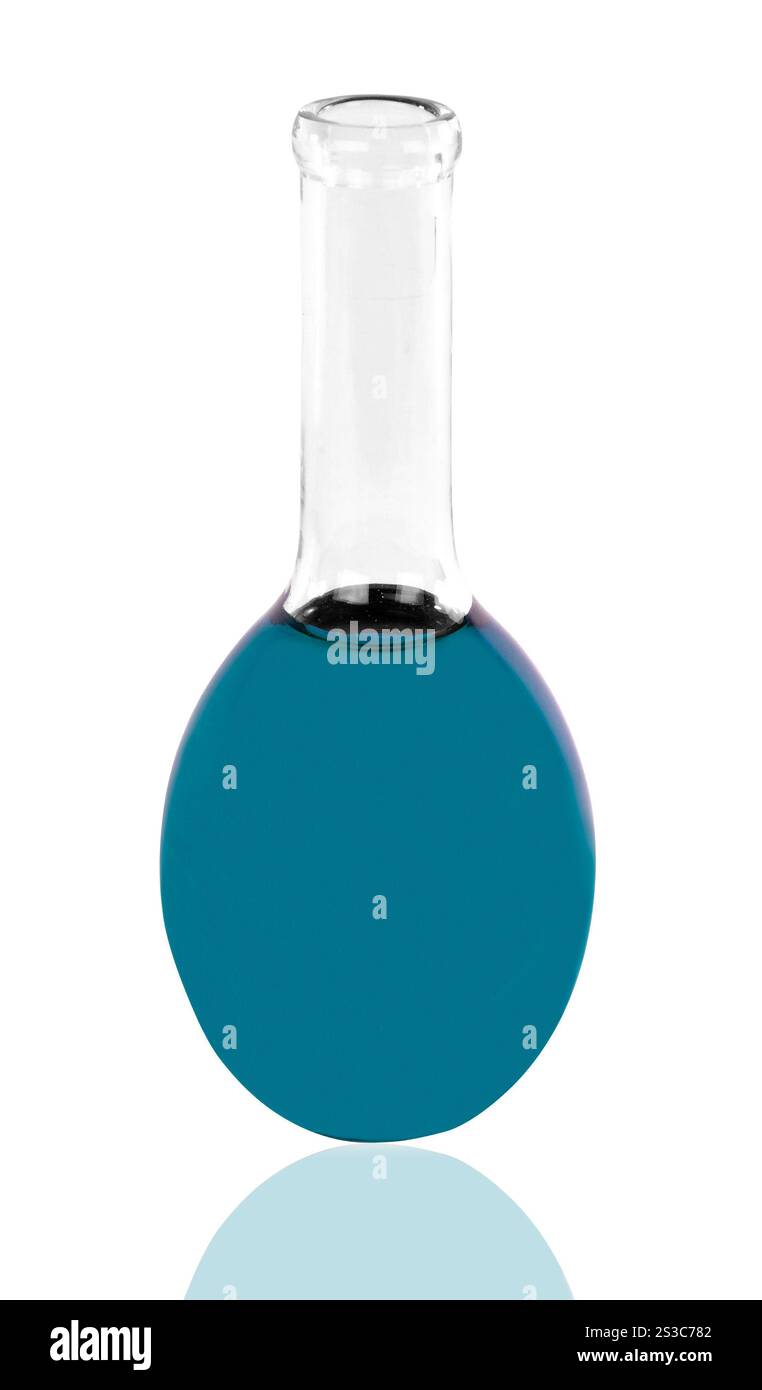Chemical laboratory flask isolated on white background. Chemical ...