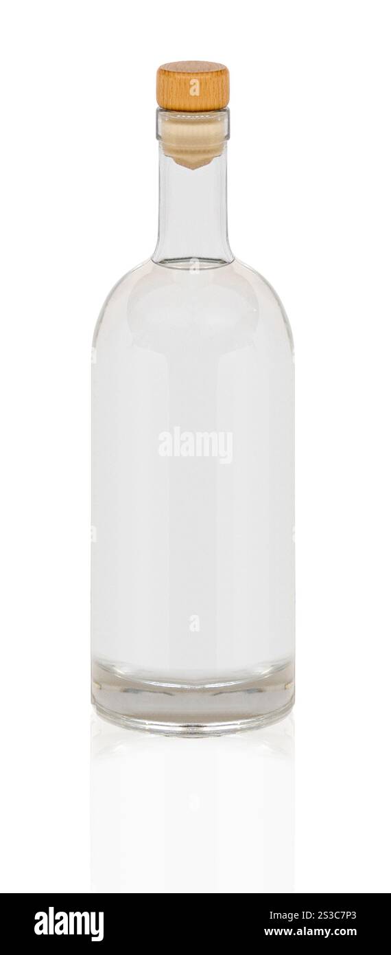 Beautifully Clear vodka Bottle isolated on white background Stock Photo ...