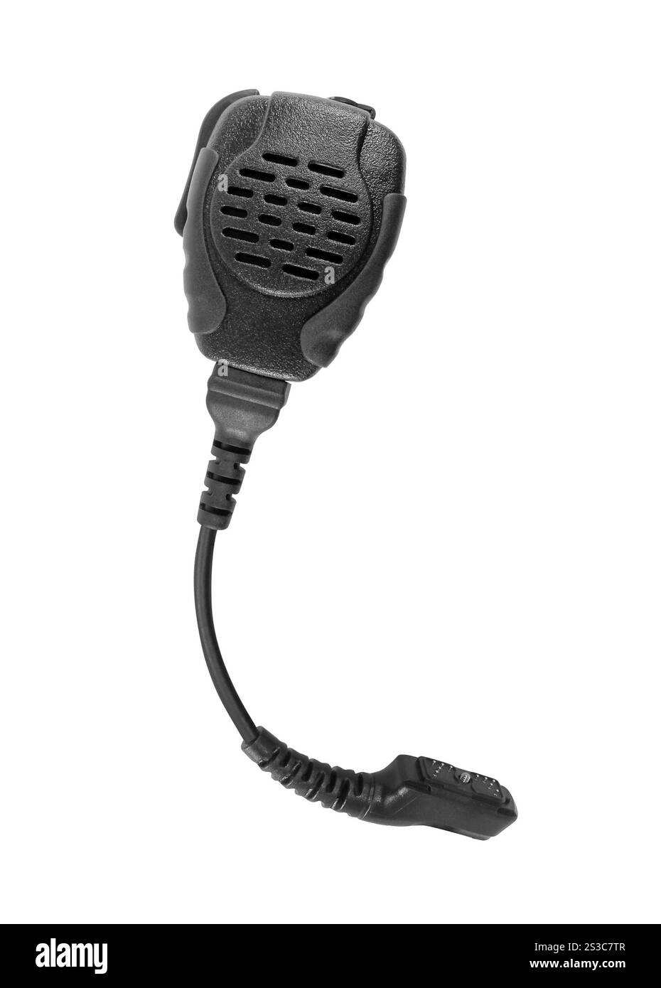 Police car radio transceiver isolated on white. Police car radio ...