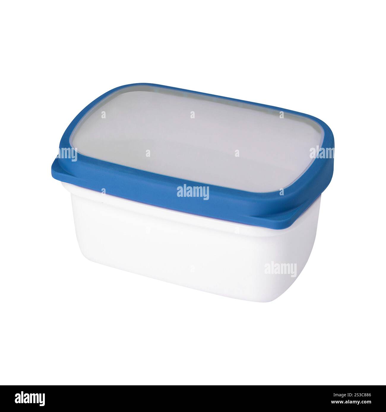 Plastic container for dairy foods Isolated on a white background Stock ...