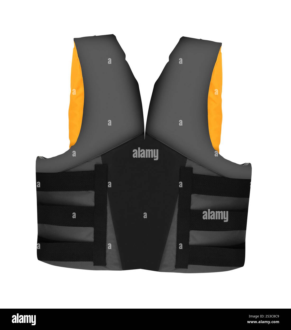 yellow life jacket on white. green life jacket on white Stock Photo - Alamy