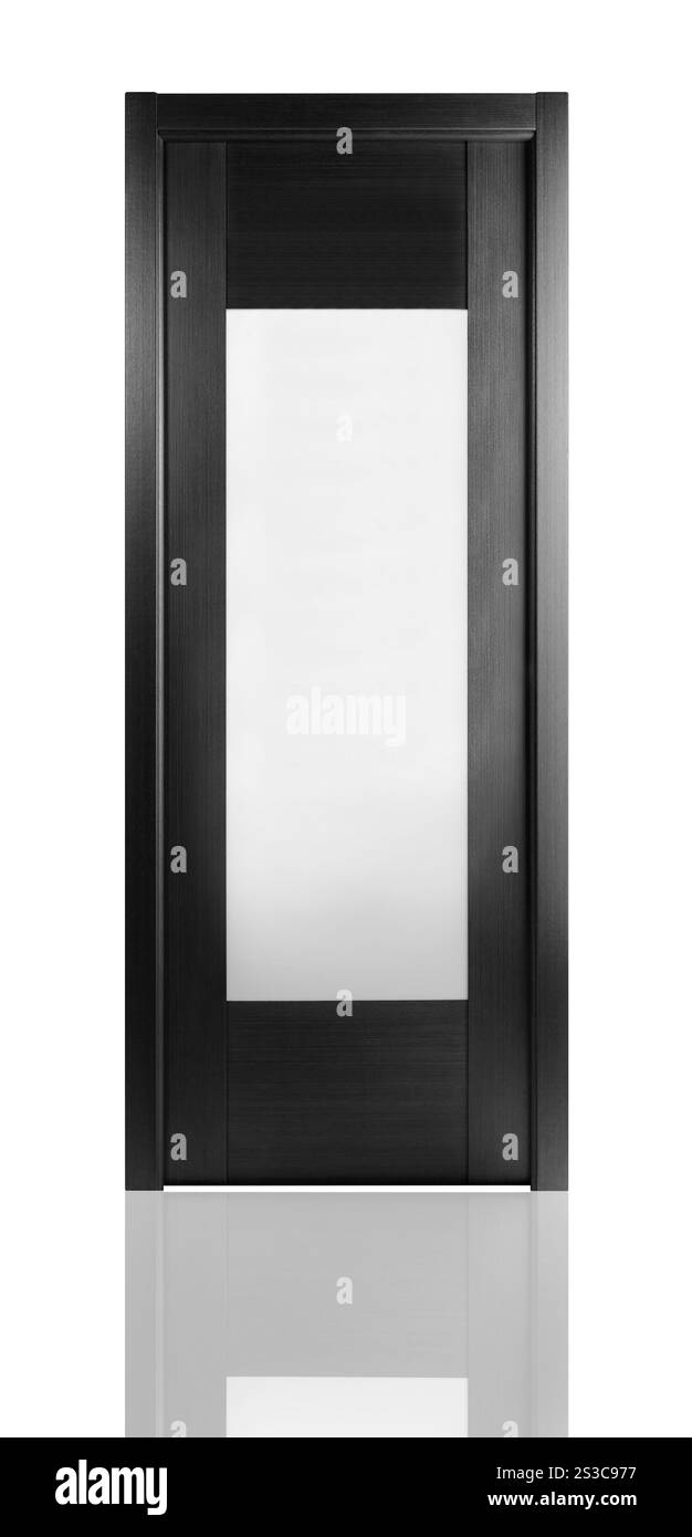 Frontal image of a closed door, isolated on white background Stock ...