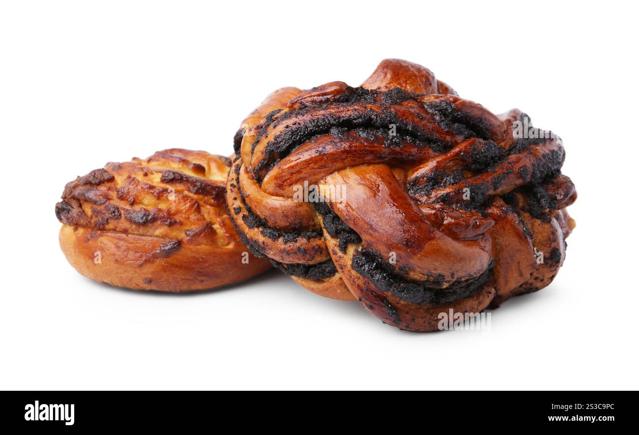 Different delicious sweet pastries isolated on white Stock Photo - Alamy