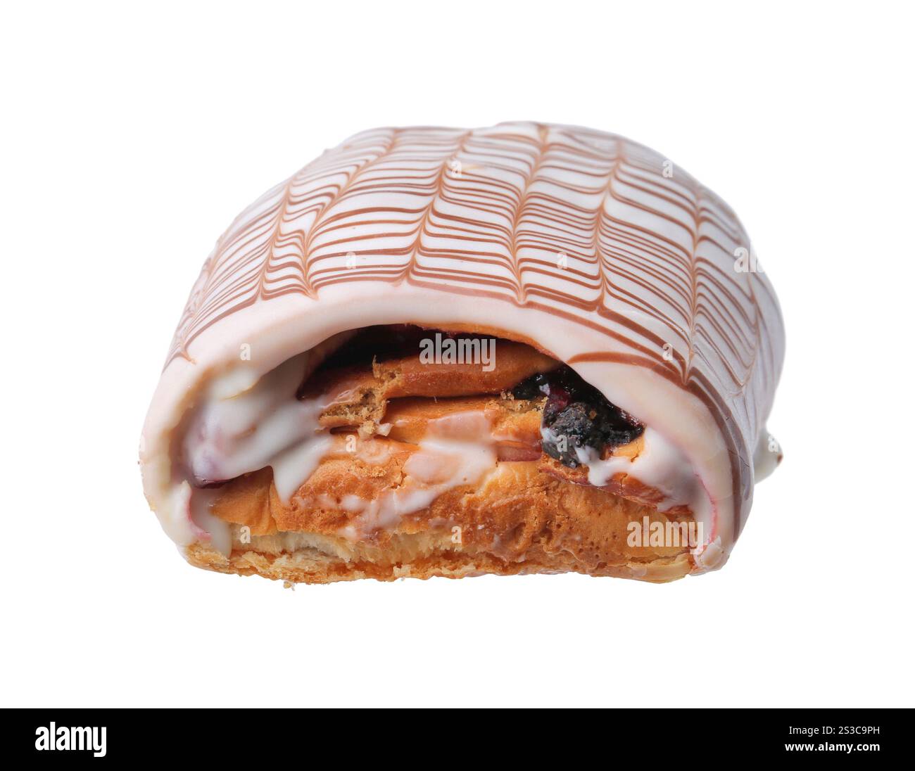 Delicious sweet iced pastry isolated on white Stock Photo - Alamy