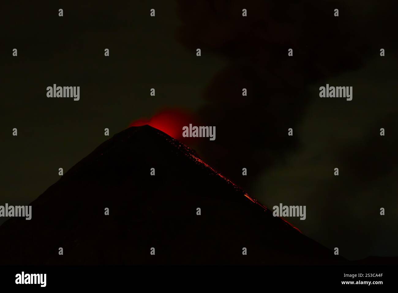 Fuego Volcano Eruption at Night, Antigua, Guatemala Stock Photo - Alamy