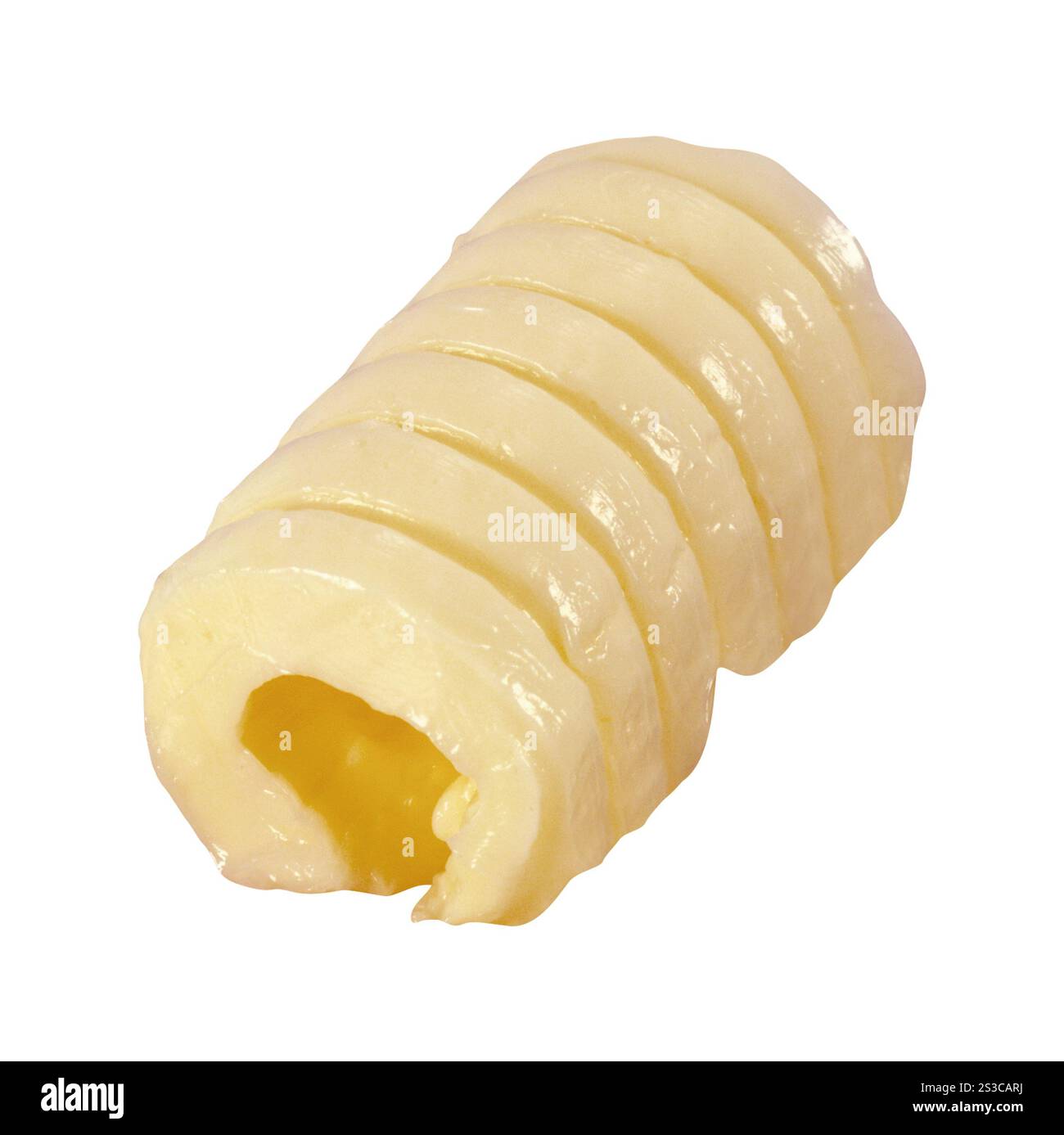 Butter curl isolated on white background Stock Photo - Alamy