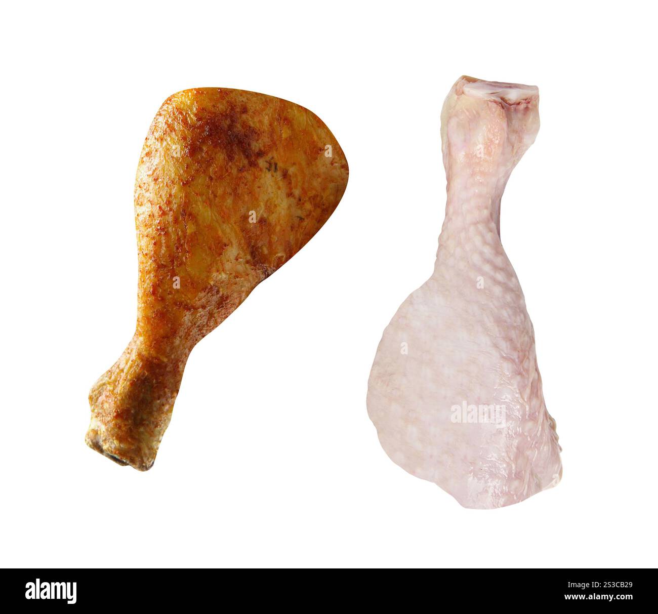 Smoked and raw chicken legs isolated. Smoked chicken leg isolated Stock ...