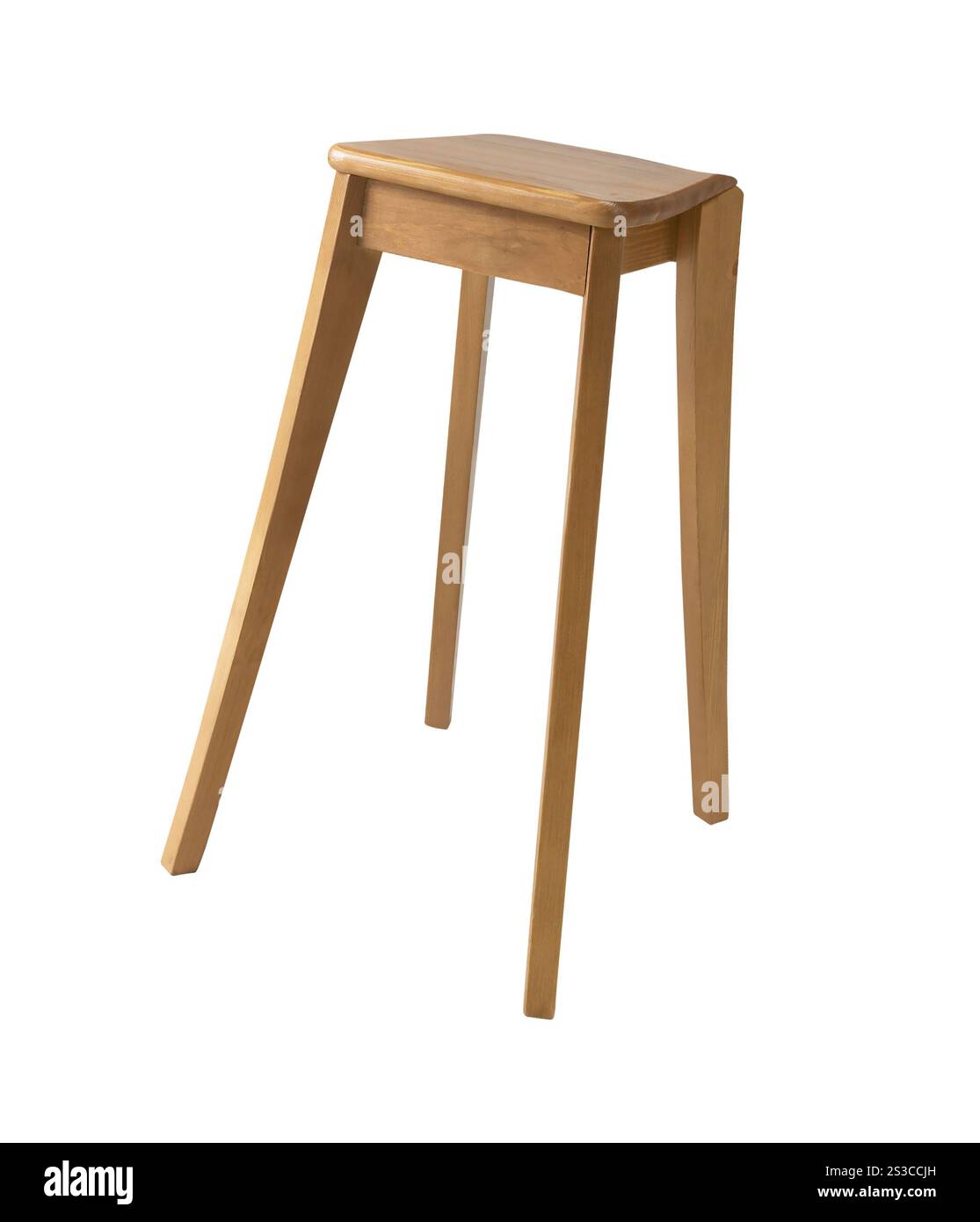 Wood stool isolated on white Stock Photo - Alamy