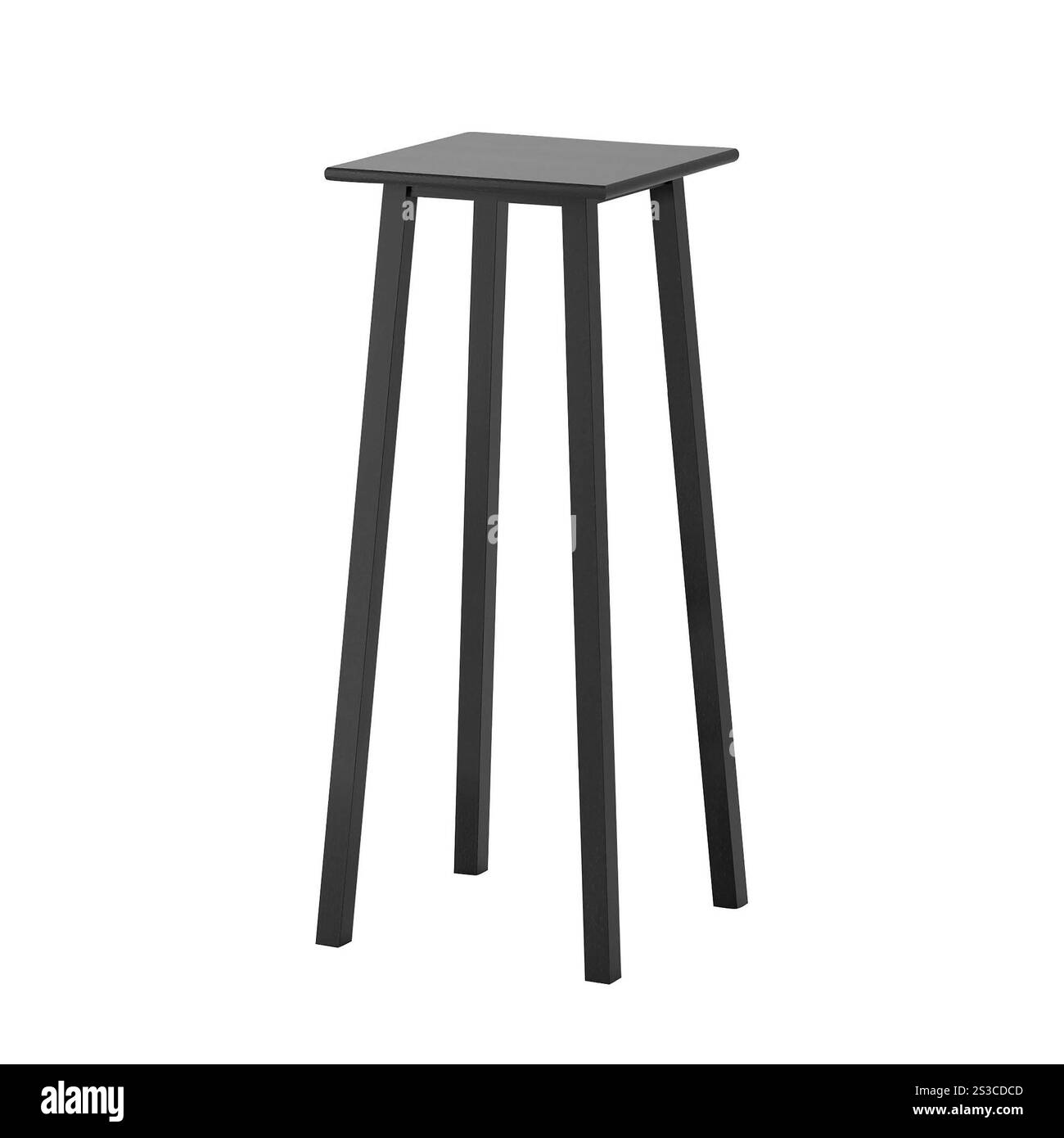 Wooden stool on white Black and White Stock Photos & Images - Alamy