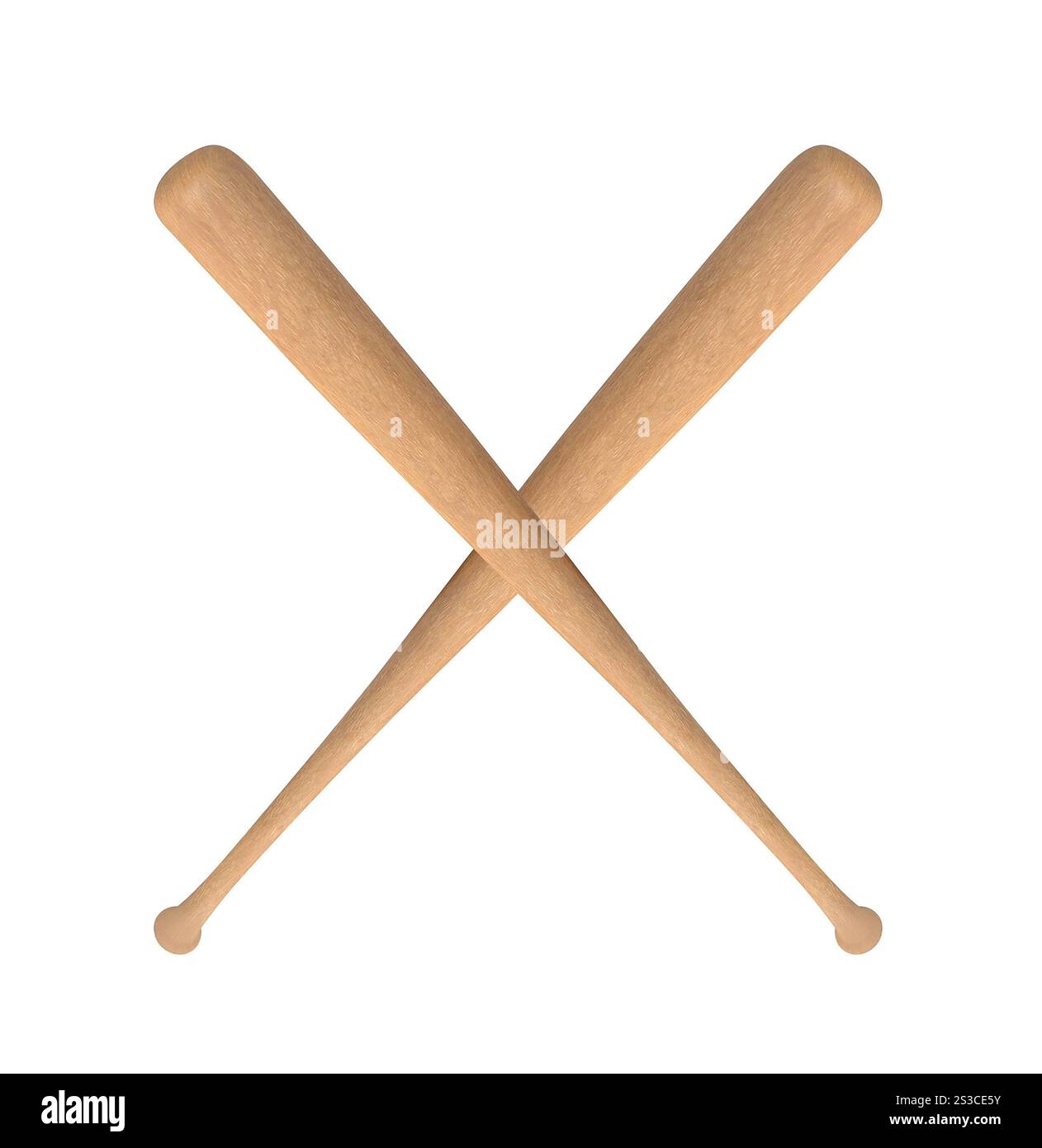Two crossed baseball bats isolated on white. Two crossed baseball bats ...