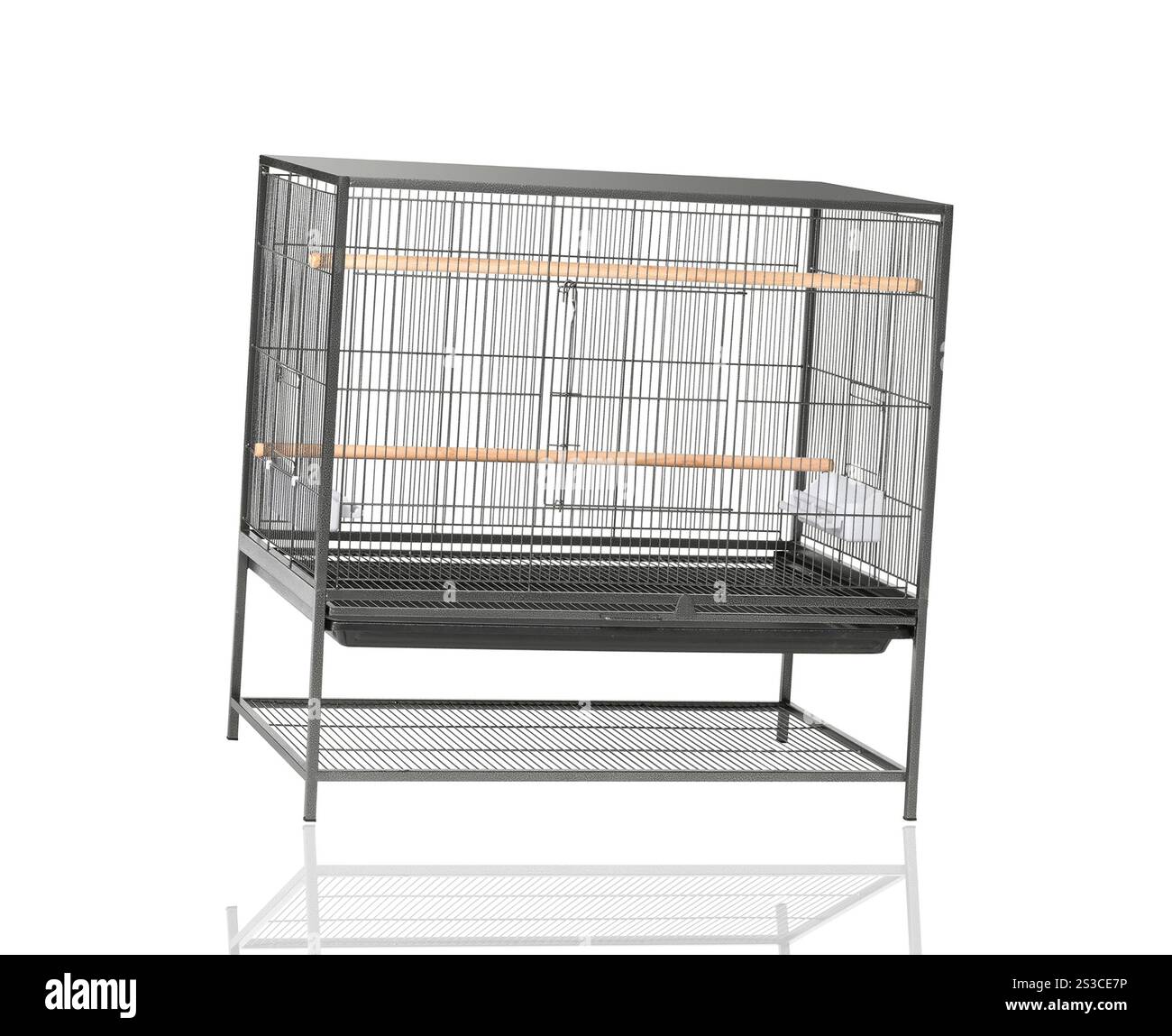 wire dog crate or animal cage on white background isolated. wire dog ...