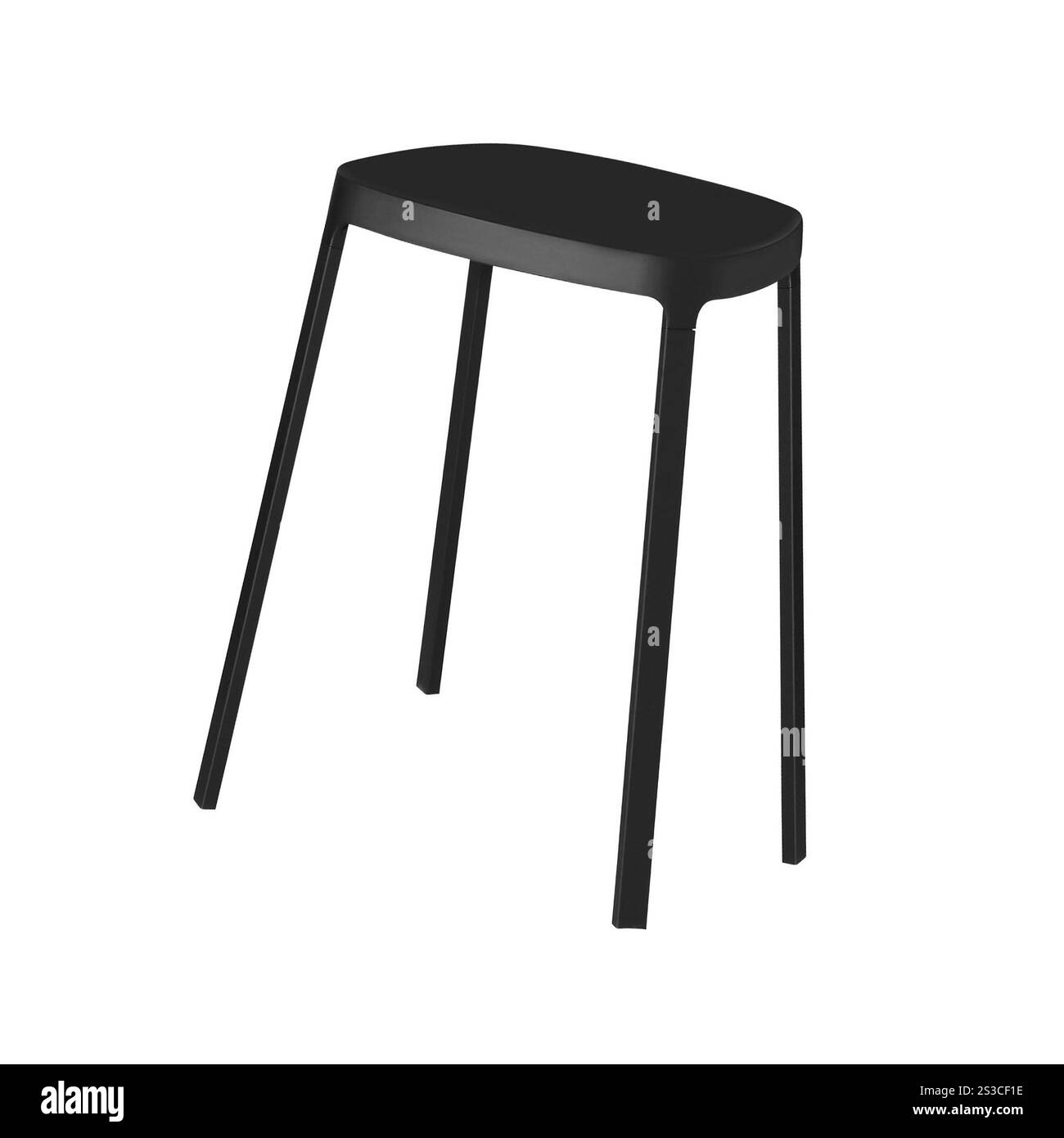 Wooden stool on white Black and White Stock Photos & Images - Alamy