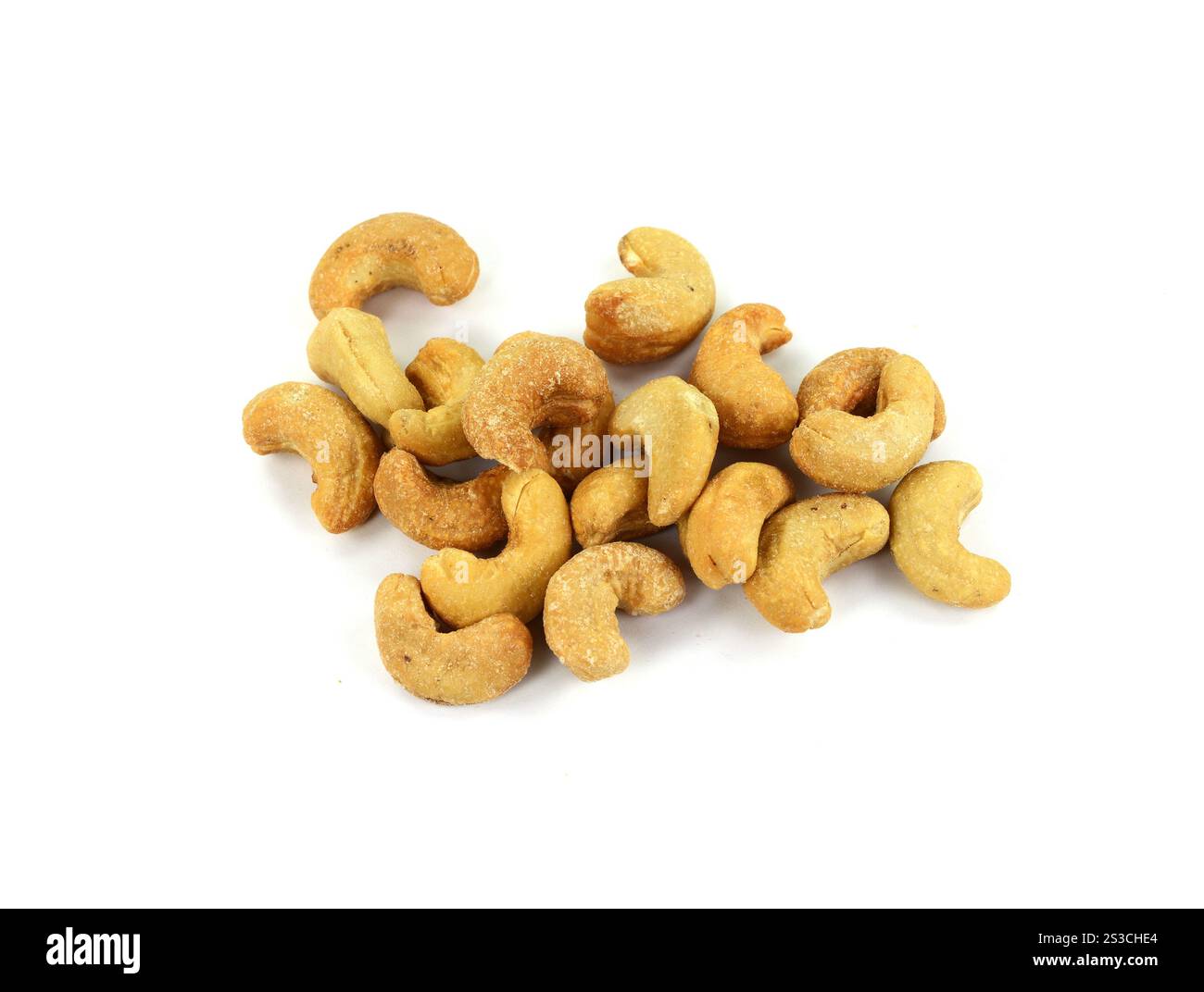Unshelled roasted cashew nuts isolated on white background Stock Photo ...