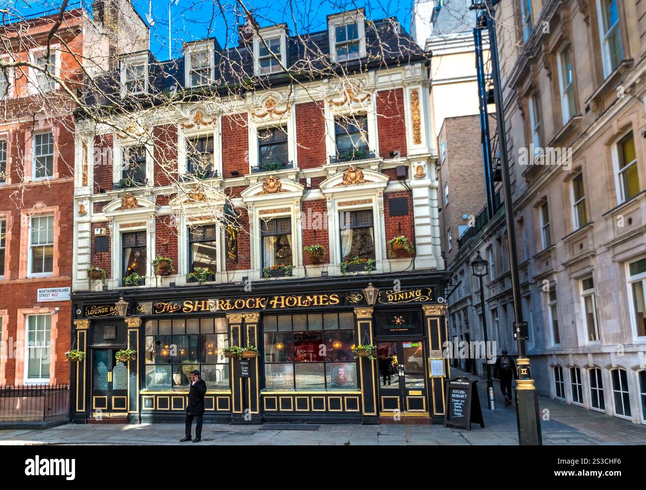 Great view of the famous The Sherlock Holmes, a Victorian-themed public ...