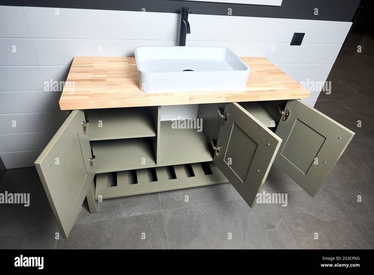 Solutions for placing things in bathroom opened locker drawers with ...