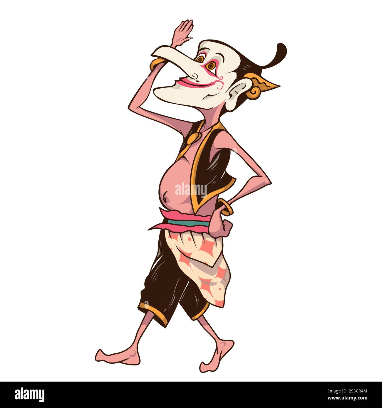 Illustration of punakawan gareng on a plain white background Stock ...