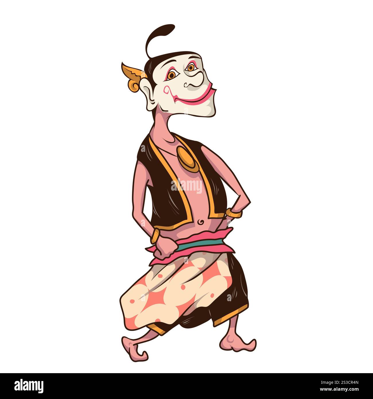 Illustration of punakawan petruk gareng bagong on a plain white ...