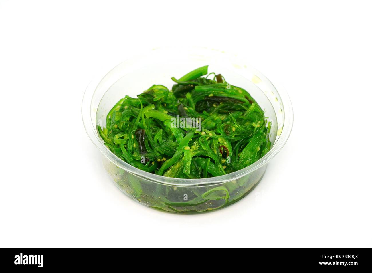 Heap of organic Japanese Wakame salad isolated on white background ...