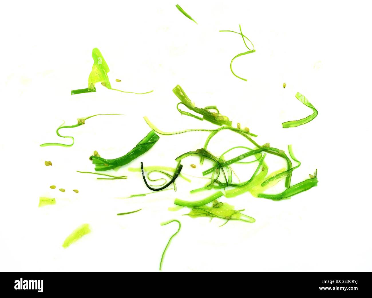 Heap of organic Japanese Wakame salad isolated on white background ...