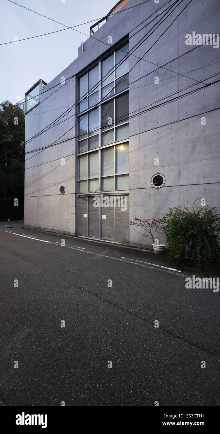 Tadao Ando Architect company office building entrance in Osaka Japan ...