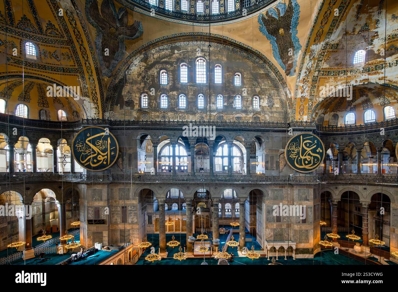 Turkiye. Istanbul. Sultanahmet distric. Hagia Sophia. The great hall ...