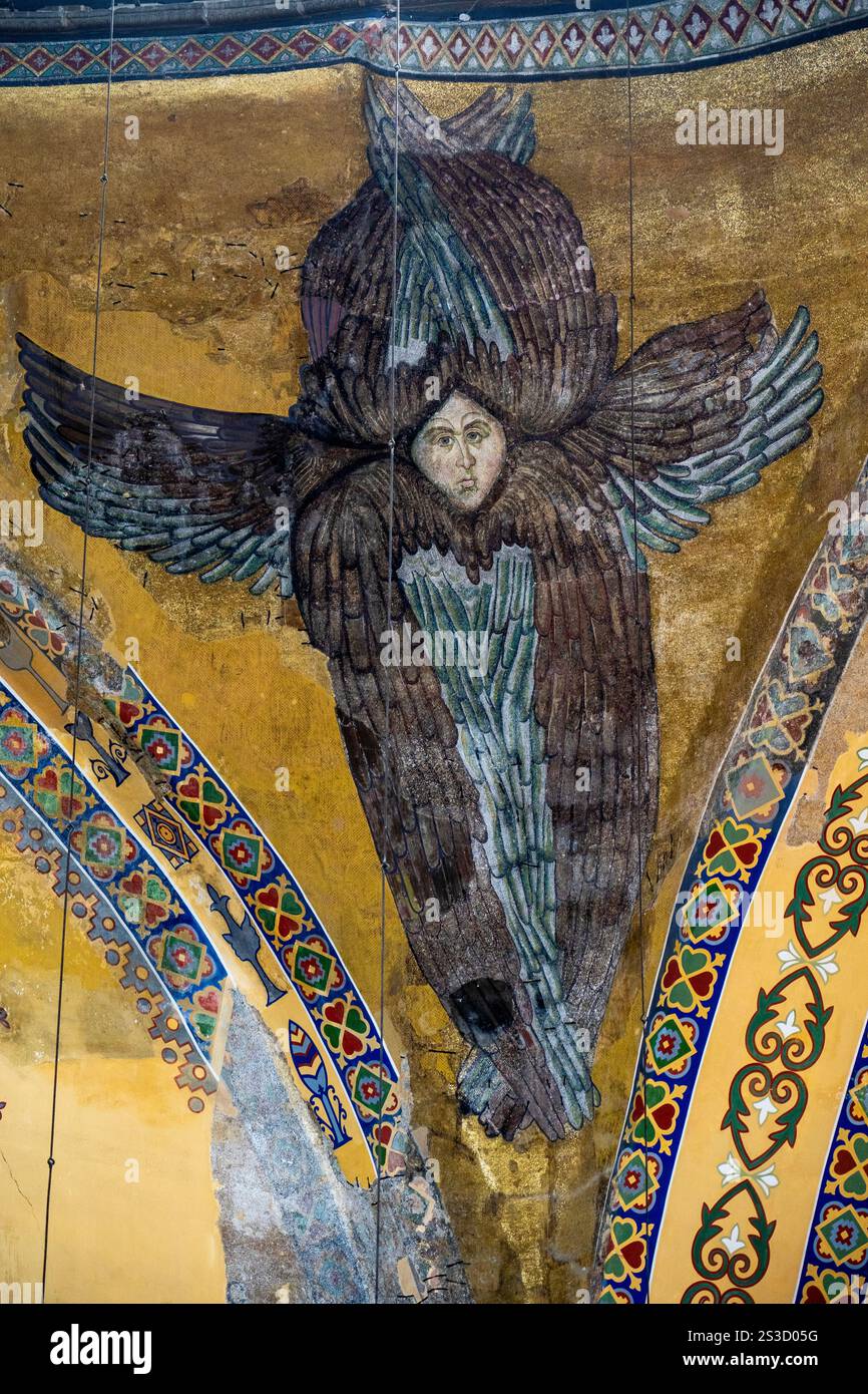 Turkiye. Istanbul. Sultanahmet distric. Hagia Sophia. Byzantine mosaic ...