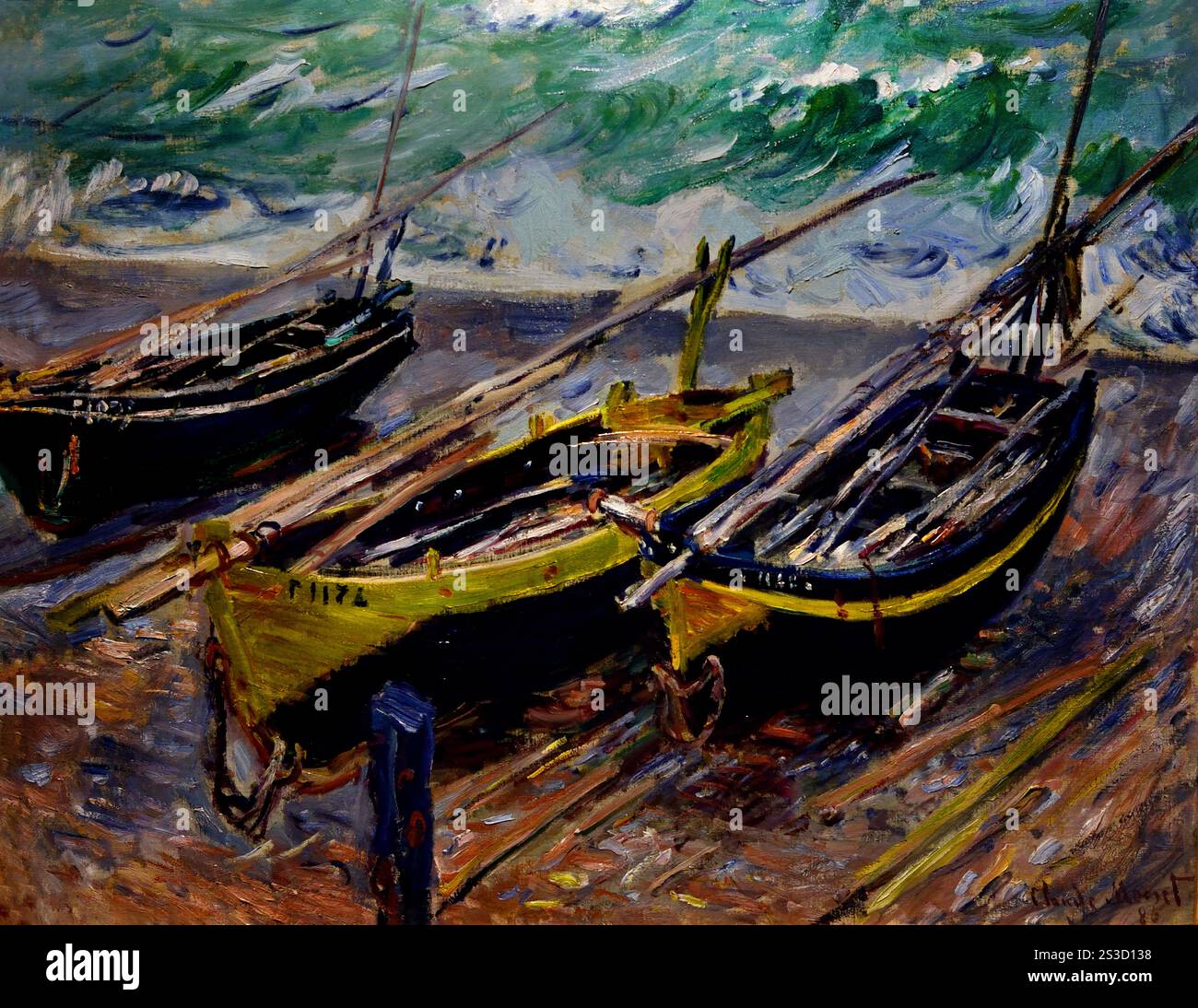Three Fishing Boats, 1886, Claude Monet, Paris, 1840 – 1926 Giverny ...