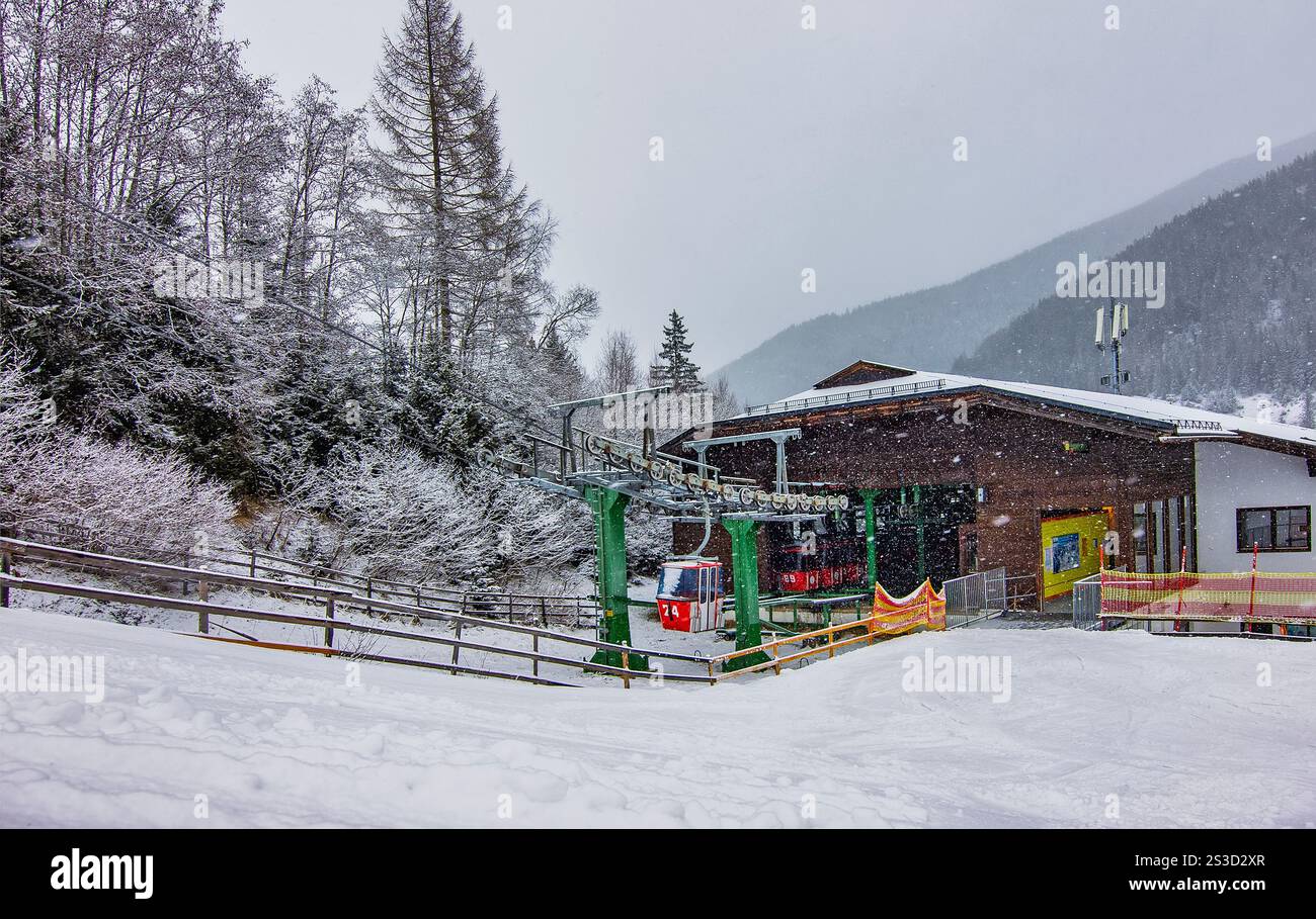 View of the Ski Lift Station in Winter Wonderland Stock Photo - Alamy
