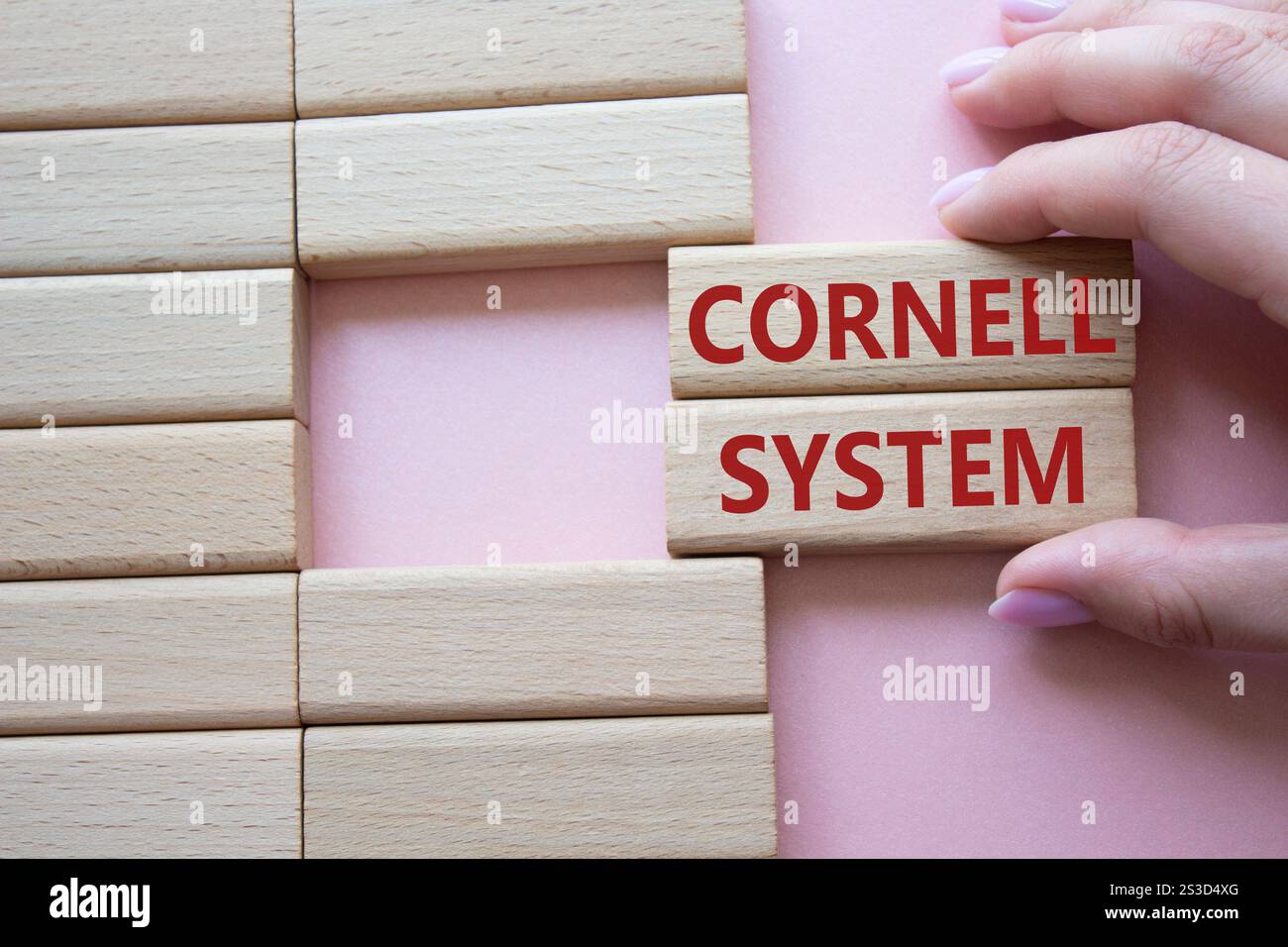 Cornell system symbol. Concept word Cornell system on wooden blocks ...