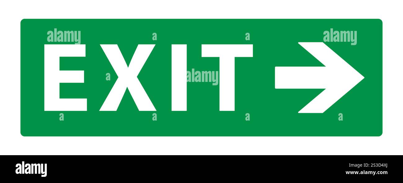 Emergency exit sign icon symbol. Green Fire safety exit sign logo. Running man and exit door ...