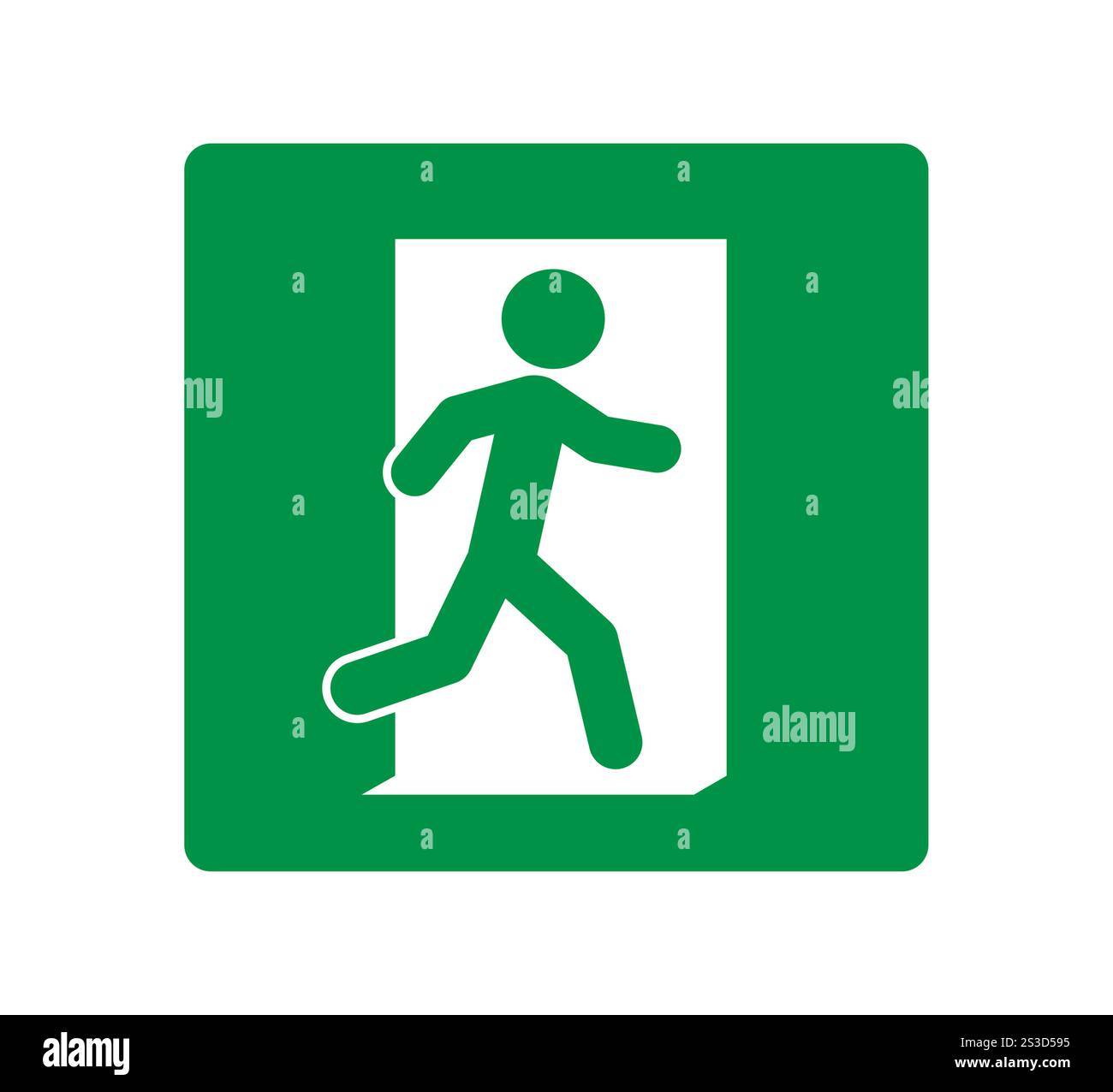 Emergency exit sign icon symbol. Green Fire safety exit sign logo. Running man and exit door ...