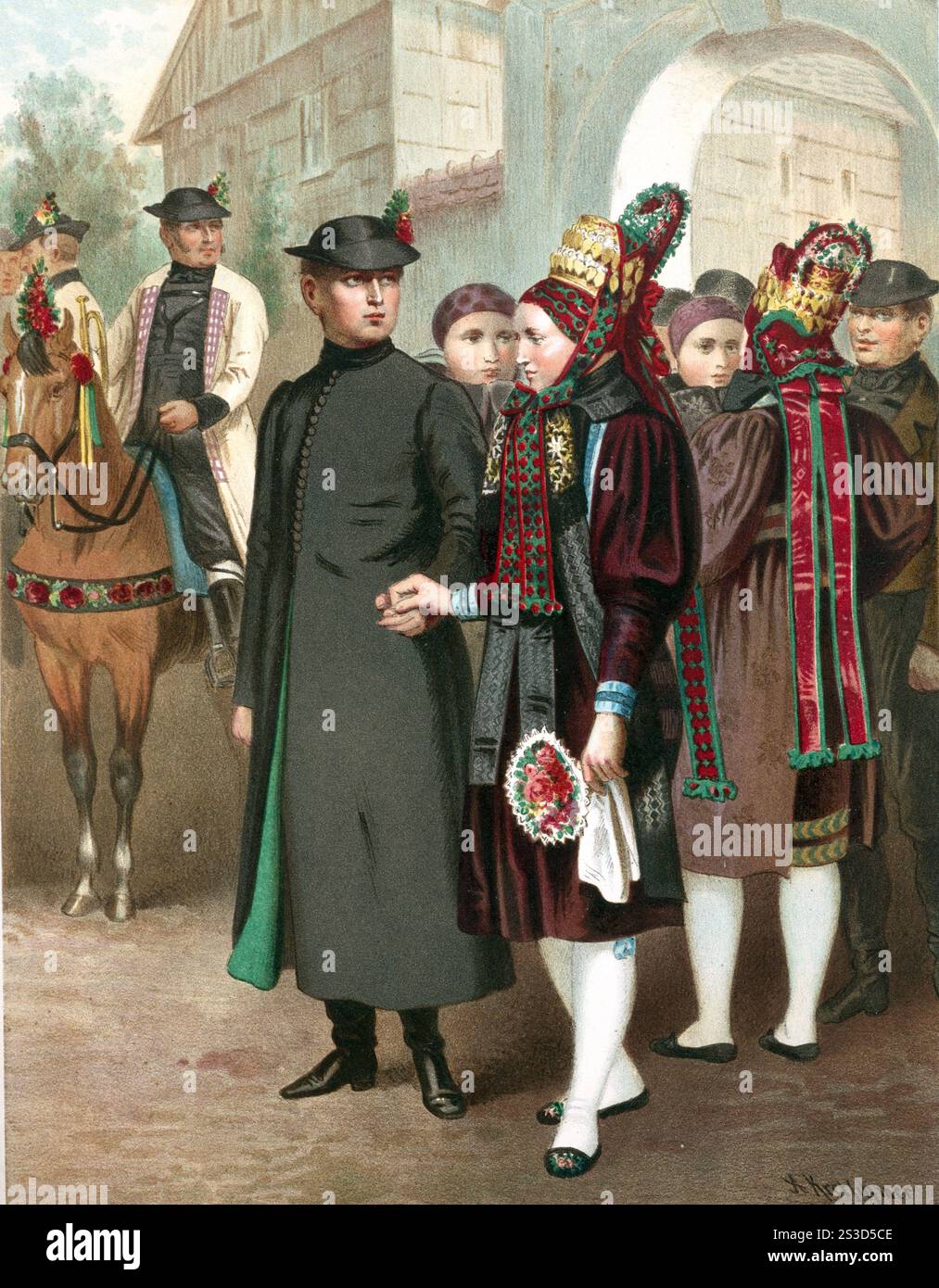 Costumes in Germany around 1820, Altenburg, digitally retouched ...