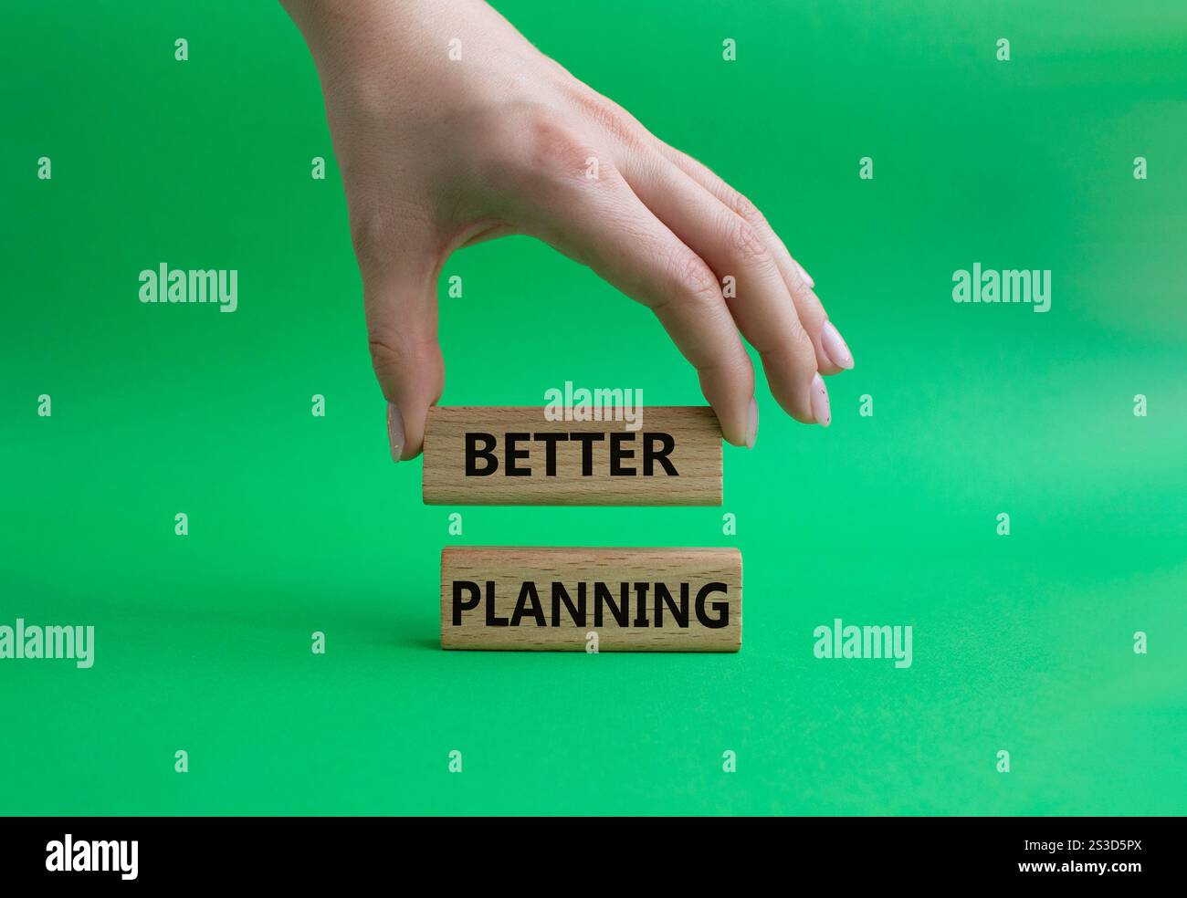 Better planning symbol. Concept word Better planning on wooden blocks ...