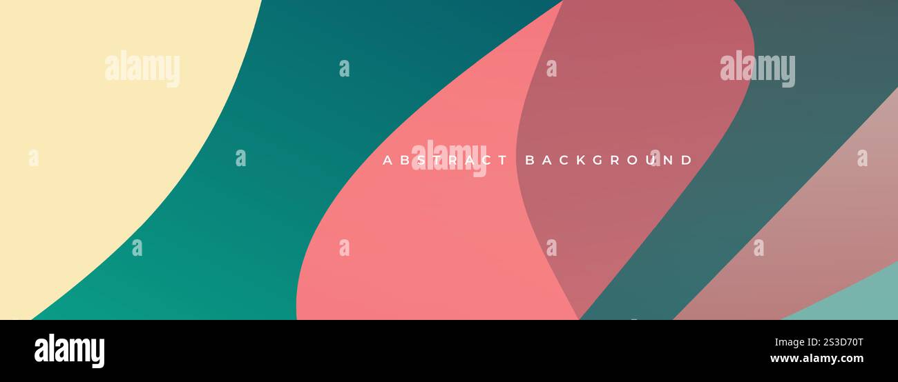 Abstract modern wide banner with colored wavy shapes. Colorful abstract ...