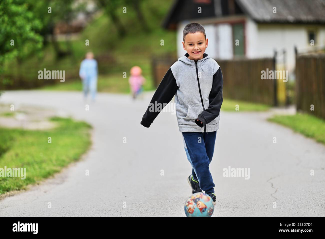Children playing together in a park or engaging in a game Stock Photo ...