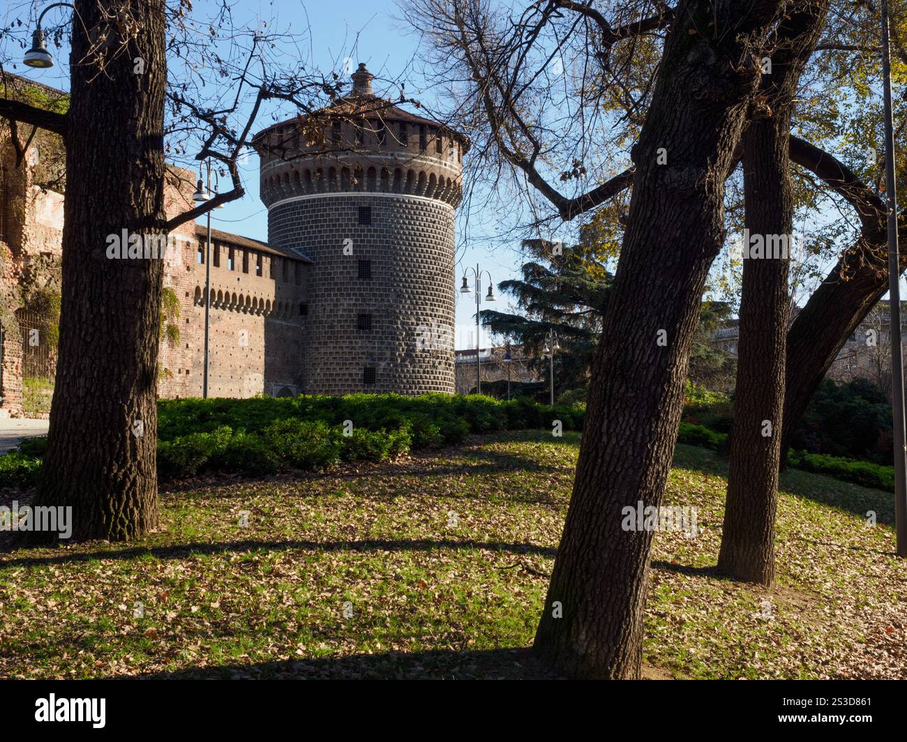 Castello Sforzesco, medieval castle in Milan, Lombardy, Italy Stock ...
