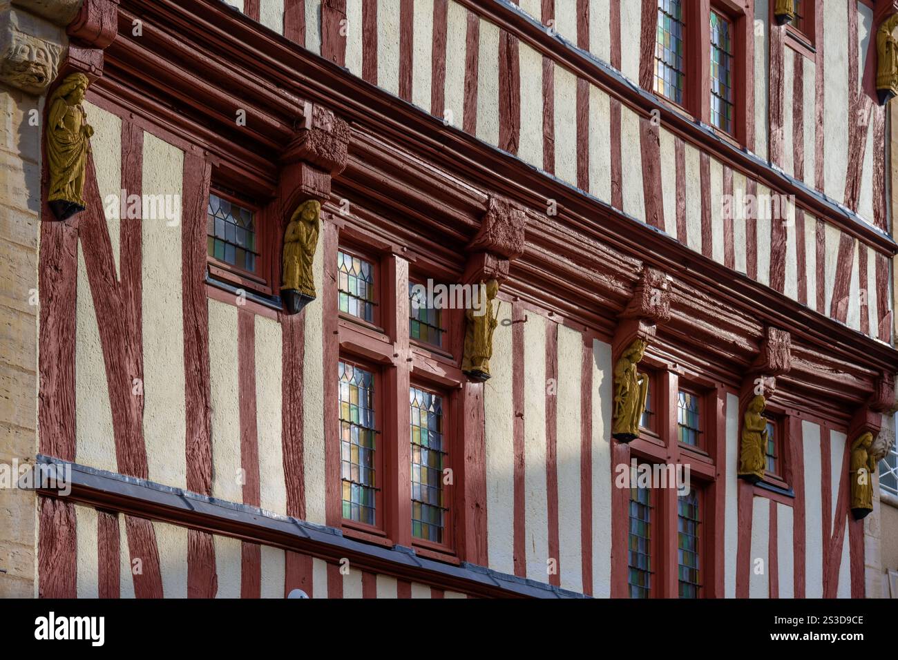 Half Timbered House detail, Bayeux, Normandy, France Stock Photo - Alamy