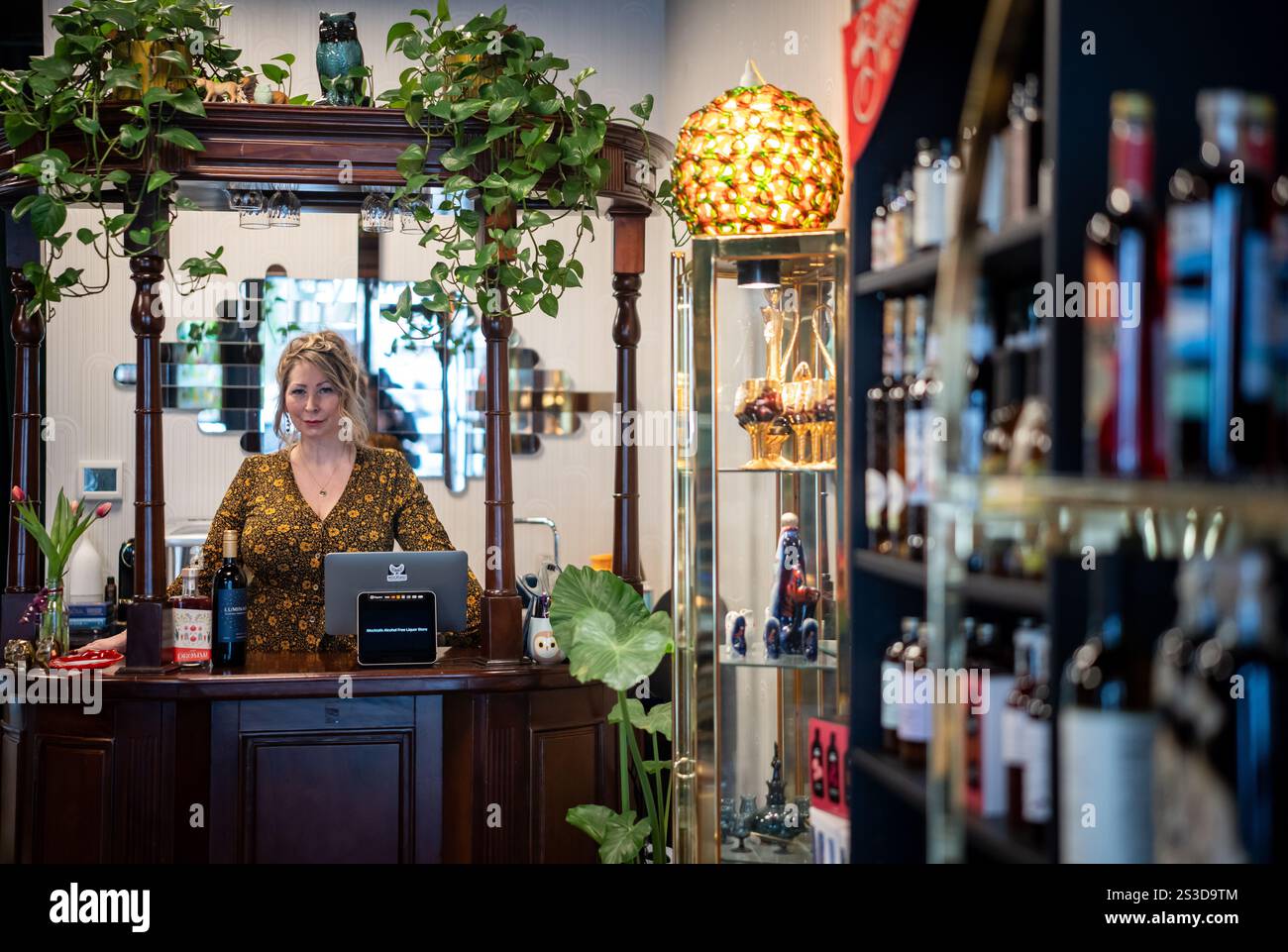 Vancouver, Canada. 08th Jan, 2025. Mocktails store owner, Angela Hansen ...