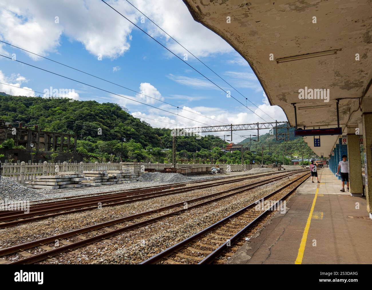 New Taipei City, MAR 10 2010 - Sunny view of the Shifen train station ...