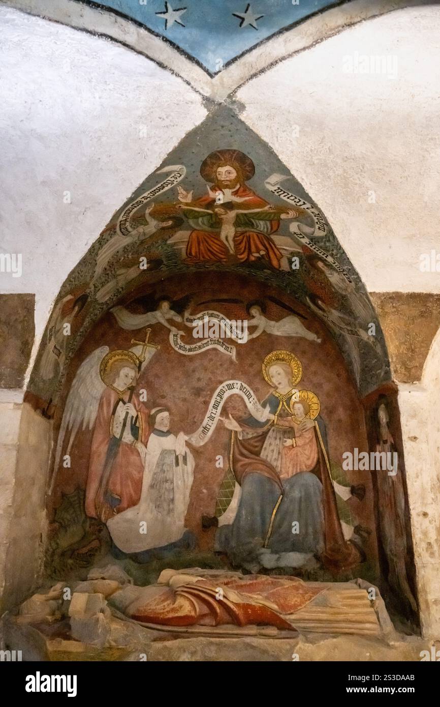 Crypt mural, Bayeux Cathedral, Normandy, France Stock Photo - Alamy